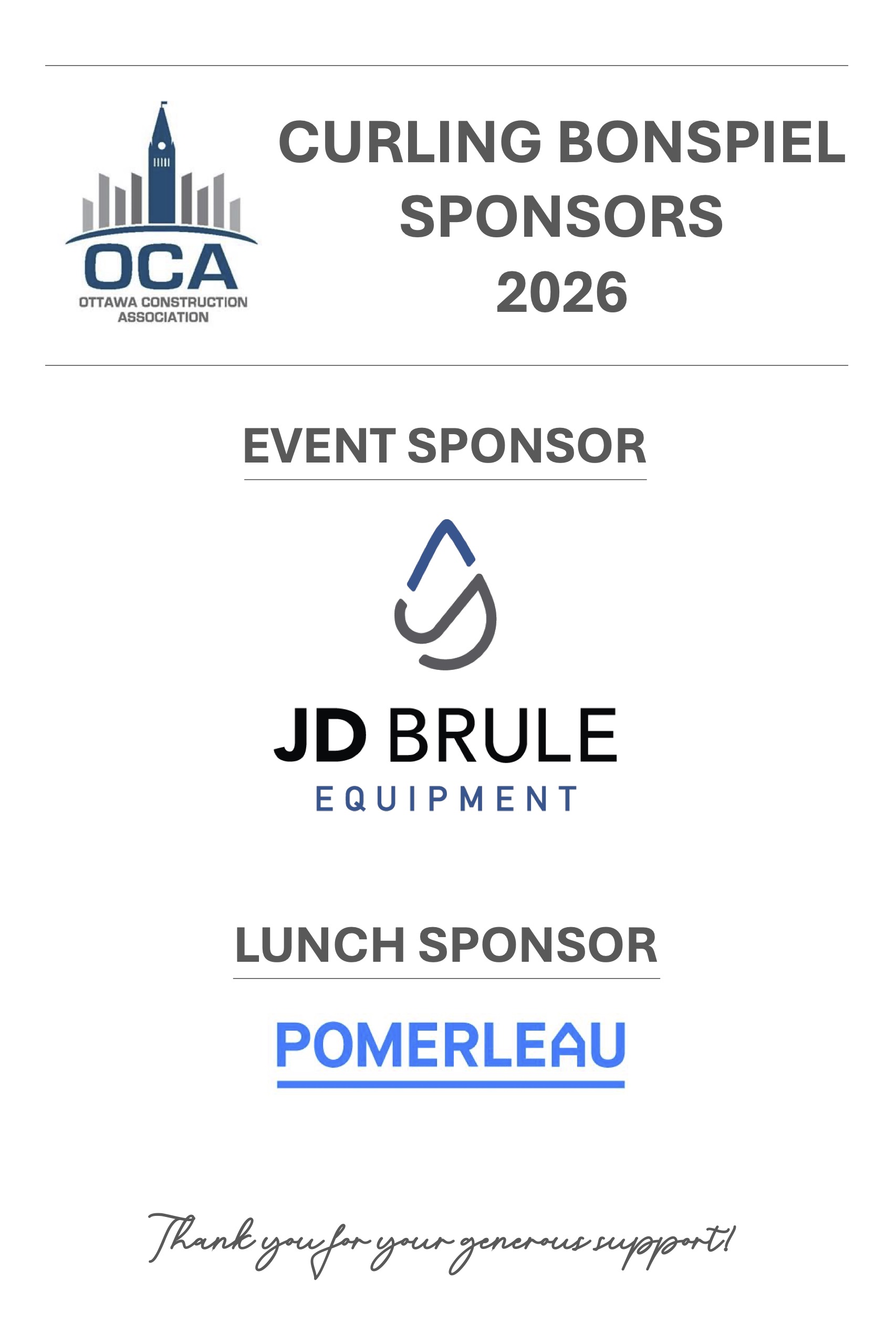 OCA Curling Bonspiel SPONSORSHIP - Ottawa Construction Association